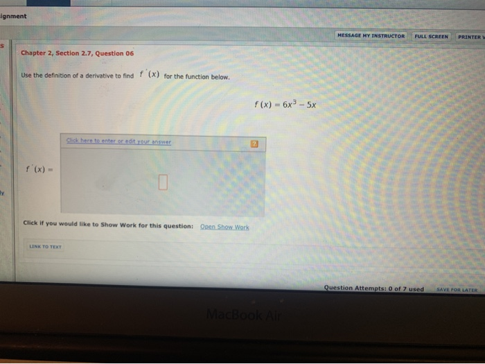 Solved ignment MESSAGE MY INSTRUCTOR FULL SCREEN PRINTER | Chegg.com