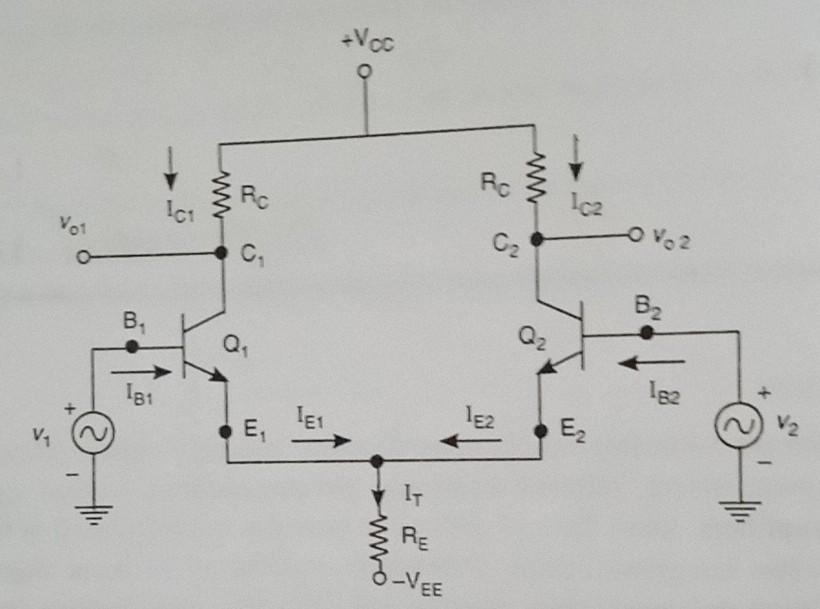 Solved In the differential amplifier shown in figure above | Chegg.com
