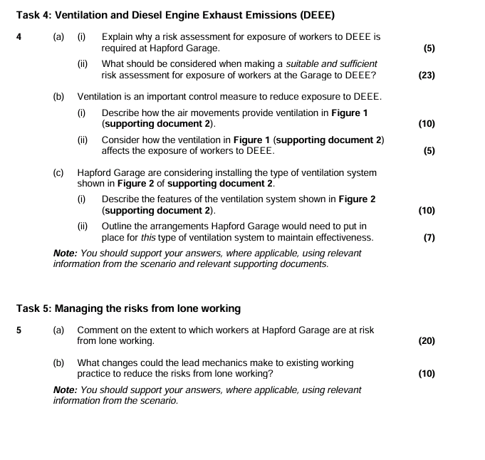 Solved Task 4 Ventilation And Diesel Engine Exhaust 7269