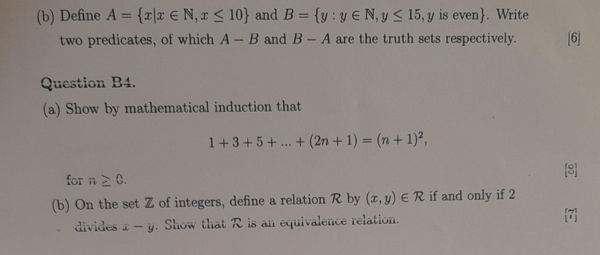 Solved Define A =\ x|x in mathbb N ,x