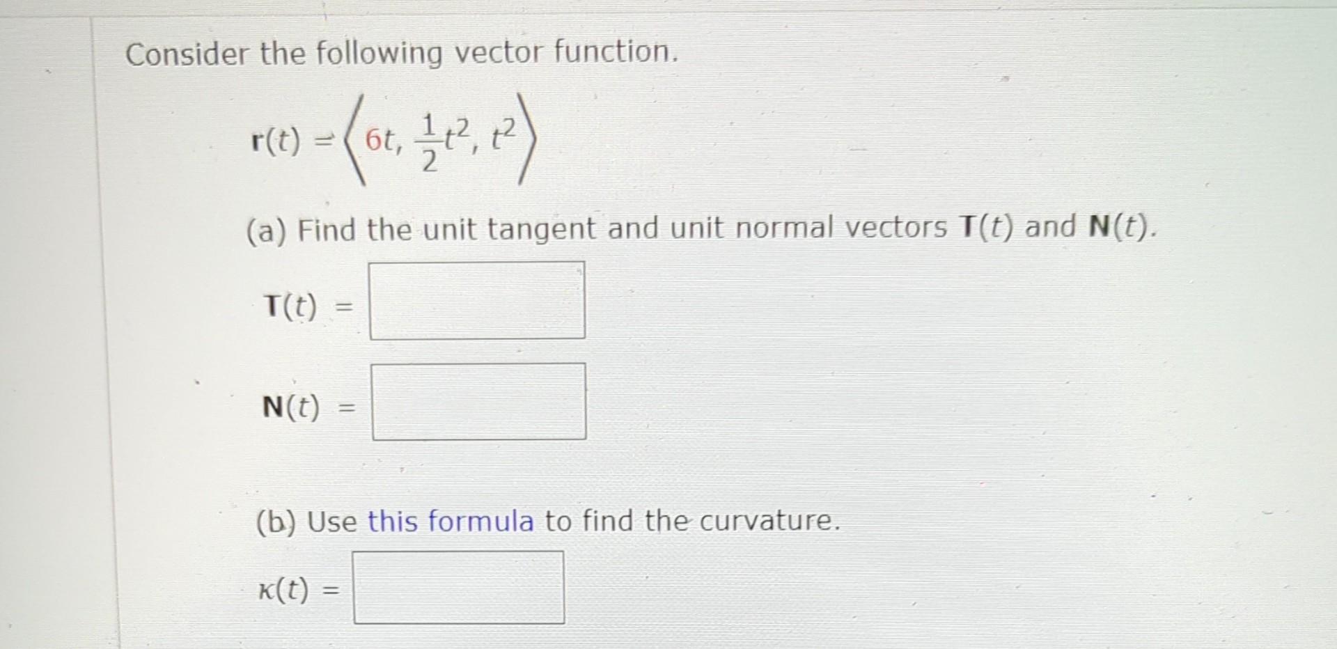 Solved Consider the following vector function. | Chegg.com