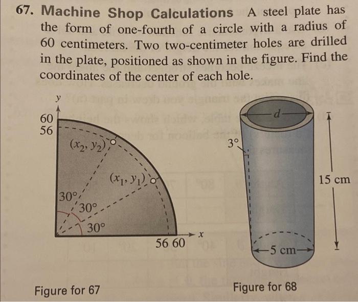 Solved 67. Machine Shop Calculations A steel plate has the | Chegg.com