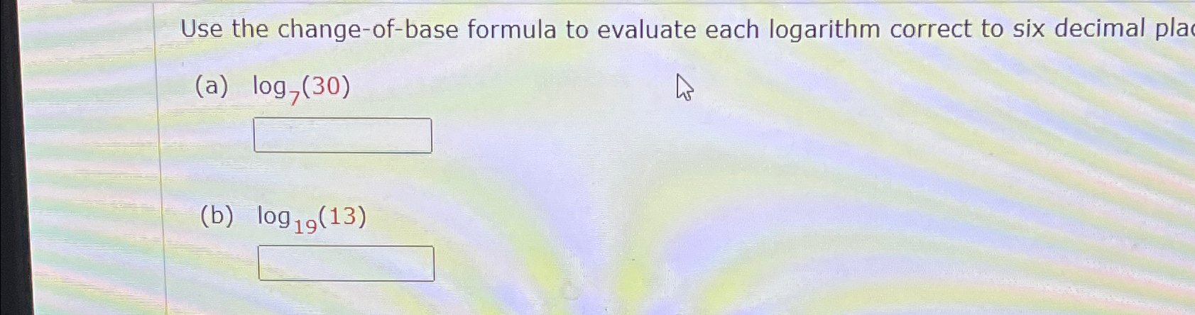 Solved Use the change-of-base formula to evaluate each | Chegg.com