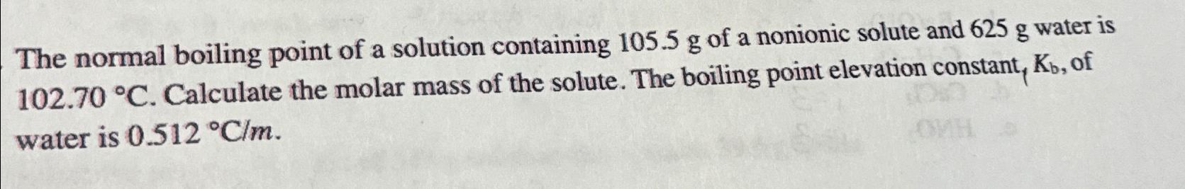 The normal boiling point of a solution containing | Chegg.com
