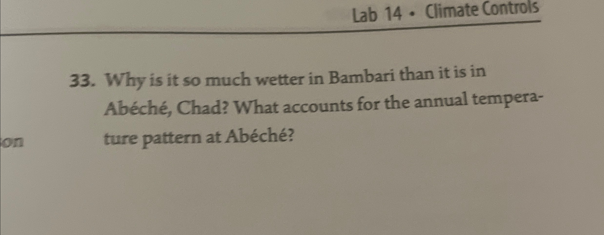 Solved Lab 14 . ﻿Climate Controls33. ﻿Why is it so much | Chegg.com