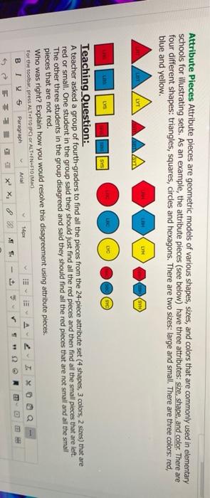 Solved Attribute Pieces Attribute pieces are geometric | Chegg.com