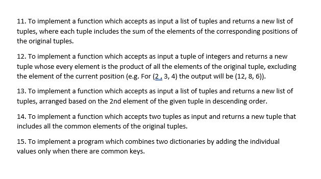 Solved Python codes are required:1. ﻿Implement a function | Chegg.com