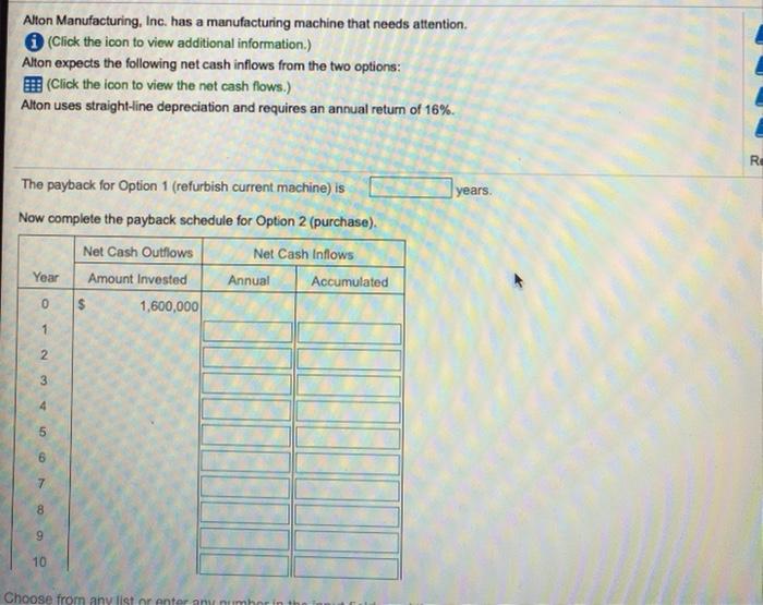 Solved Alton Manufacturing, Inc. has a manufacturing machine | Chegg.com