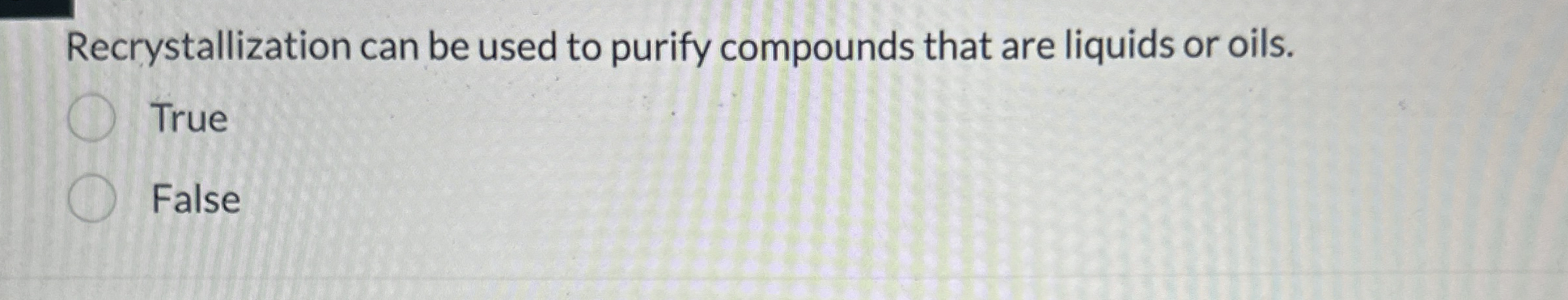 Solved Recrystallization can be used to purify compounds | Chegg.com