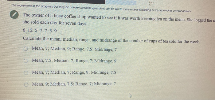 Solved The movement of the progress bar may be uneven | Chegg.com