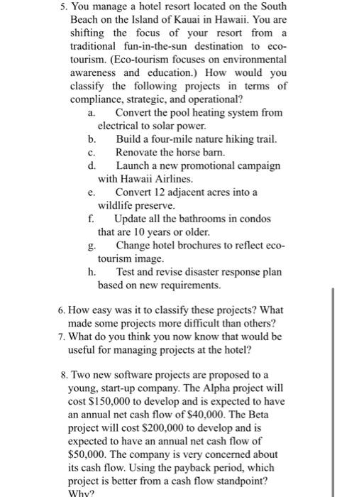 Solved Project Management Assignment 1 (Chapter 1 & Chapter | Chegg.com