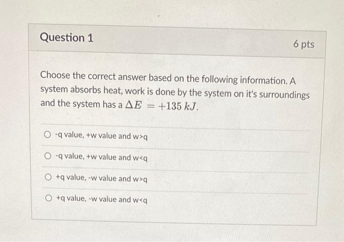Solved Choose the correct answer based on the following | Chegg.com