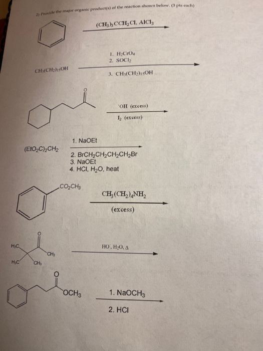 Solved e the major organic product(s) of the reaction shown | Chegg.com