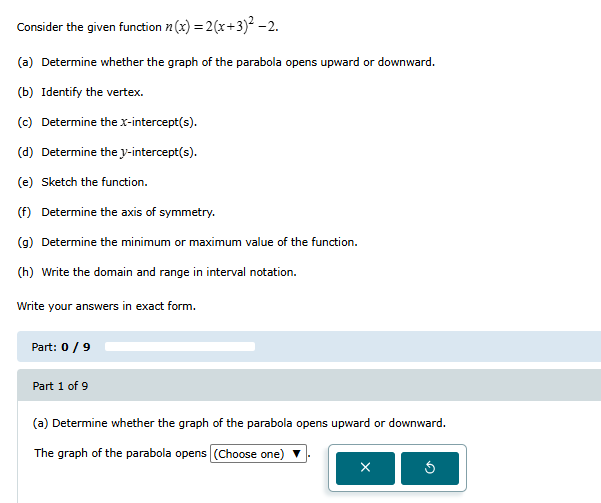 Solved Consider the given function \( | Chegg.com