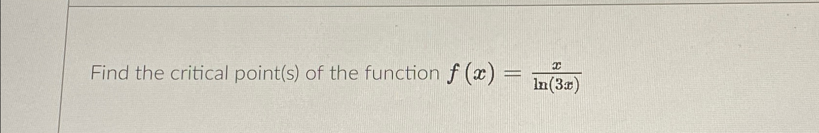 Solved Find the critical point(s) ﻿of the function | Chegg.com