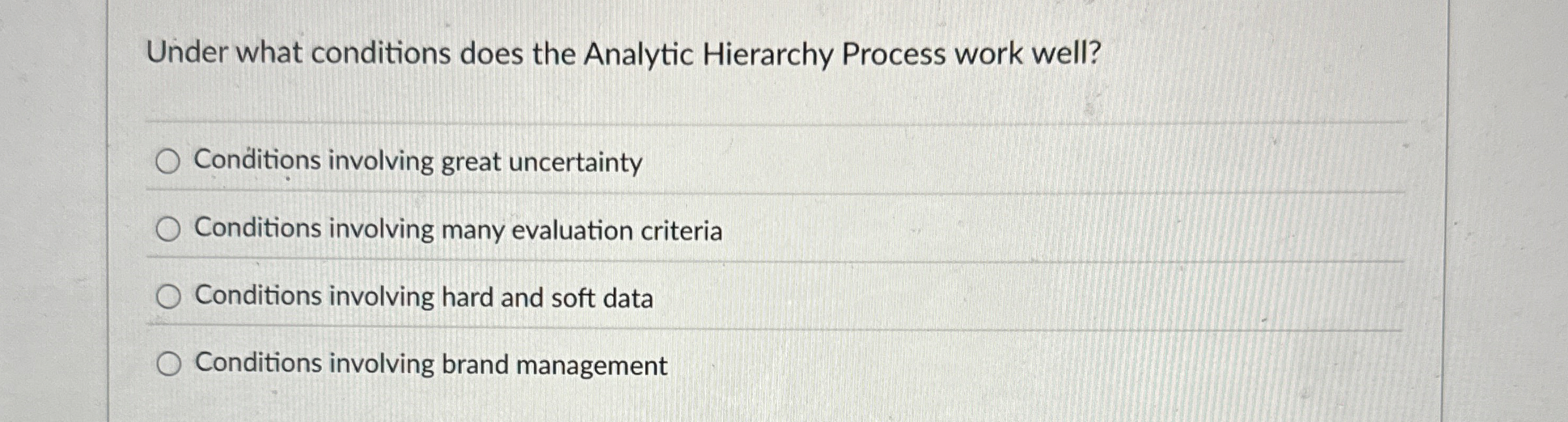 Solved Under what conditions does the Analytic Hierarchy | Chegg.com
