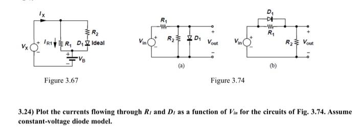 Solved 3.24) Plot the currents flowing through Rl and Dl as | Chegg.com