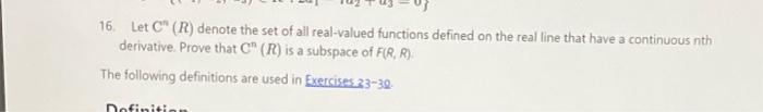 Solved 16. Let Cn(R) denote the set of all real-valued | Chegg.com