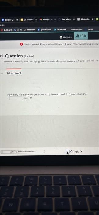 Solved 2428 BISC207 Lect X dashboard My UD 2 1st attempt W | Chegg.com