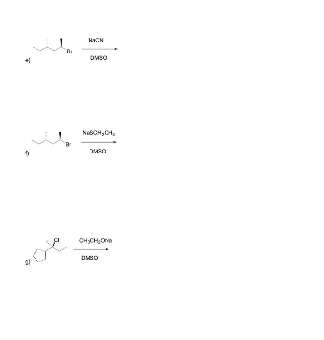 Solved e) DMSO f) DMSO g) DMSO | Chegg.com