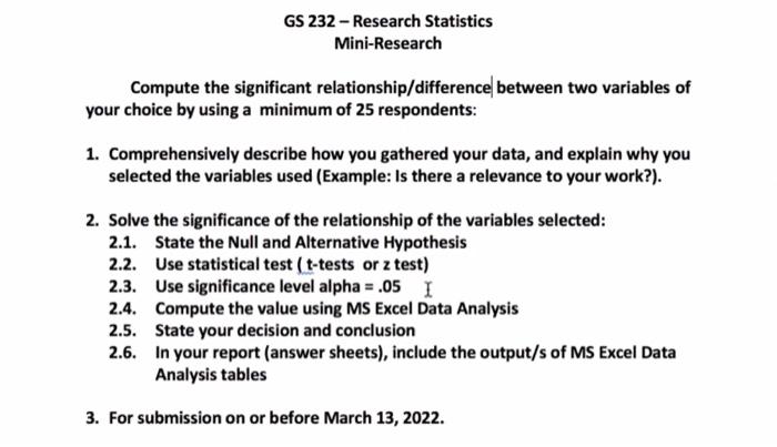 Solved GS 232 - Research Statistics Mini-Research Compute | Chegg.com