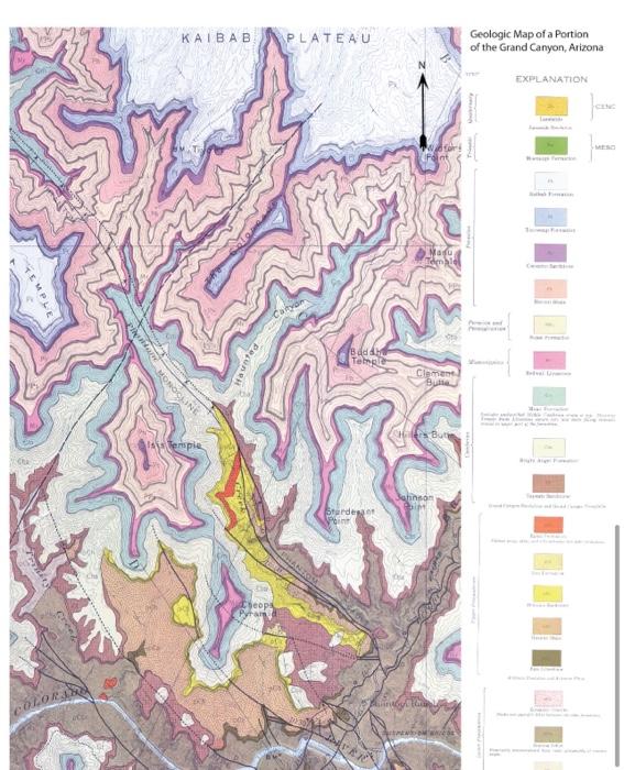 KAIBAB PLATEAU Geologic Map of a Portion of the Grand | Chegg.com