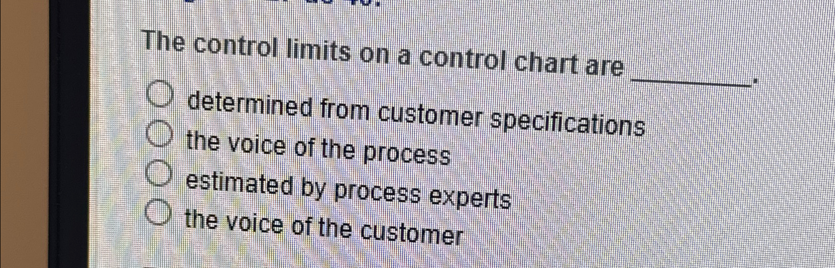 Solved The control limits on a control chart aredetermined | Chegg.com