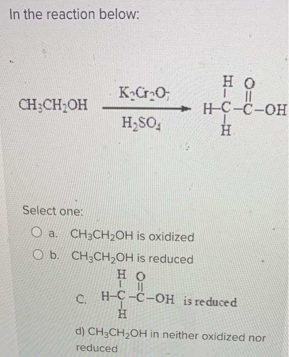 Solved In the reaction below: CH3CH2OH HO K.CO | || * | Chegg.com