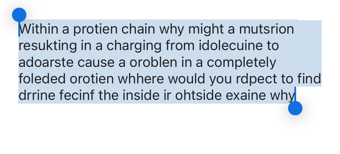 Solved Within a protien chain why might a mutsrionresukting | Chegg.com
