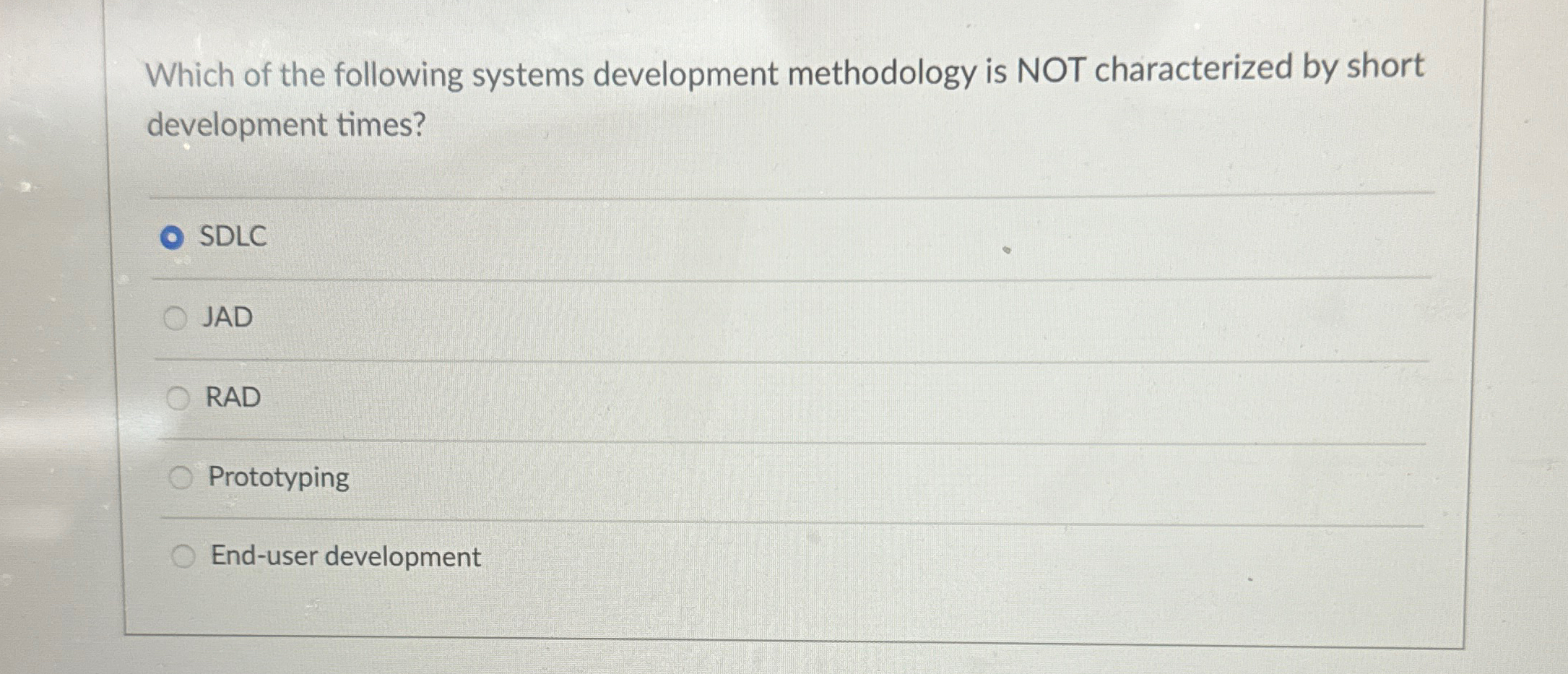 Solved Which of the following systems development | Chegg.com