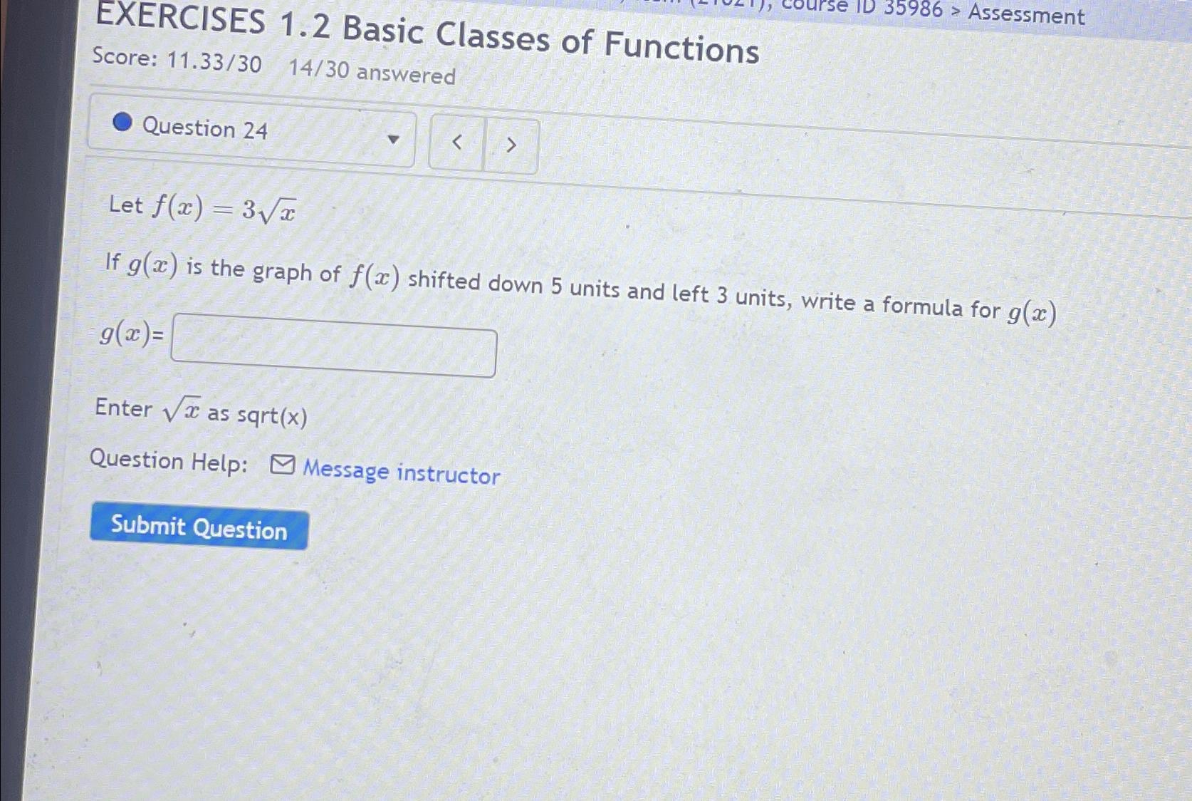 Solved EXERCISES 1.2 ﻿Basic Classes of FunctionsScore: | Chegg.com