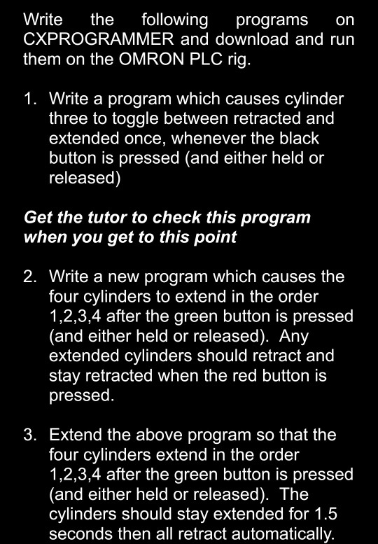 Write the following programs on CXPROGRAMMER and | Chegg.com