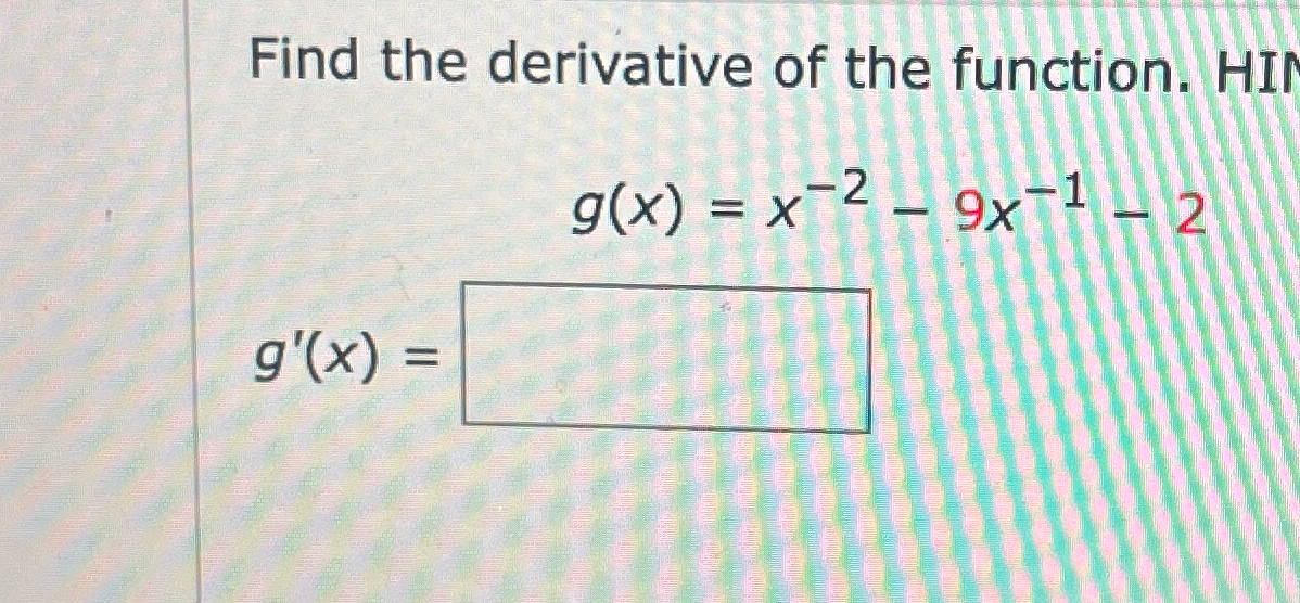 Solved Find the derivative of the function. | Chegg.com