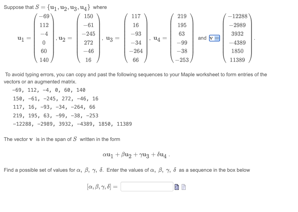 Solved Suppose that S={u1,u2,u3,u4}Suppose that | Chegg.com