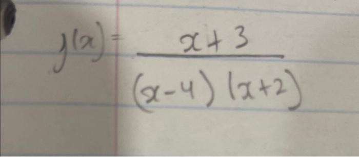 f(x)=(x−4)(x+2)x+3 | Chegg.com