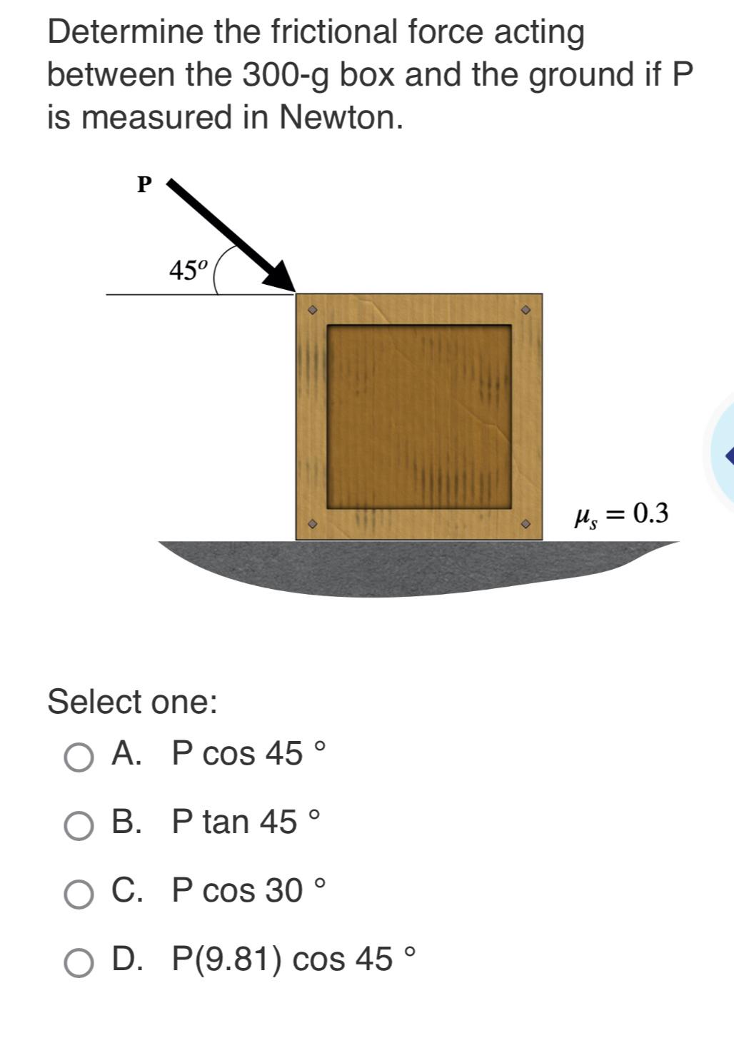 Solved Determine the frictional force acting between the | Chegg.com