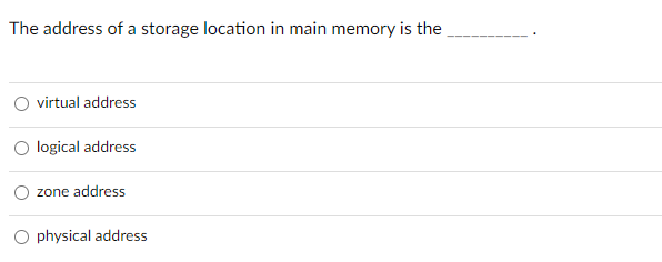 Solved The address of a storage location in main memory is | Chegg.com