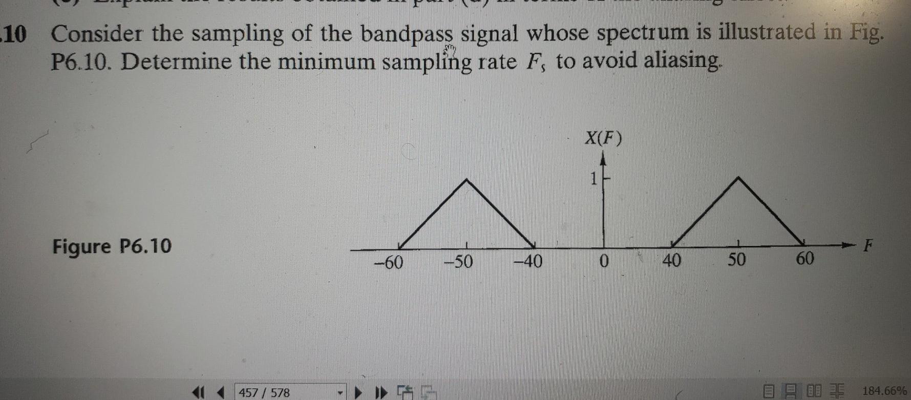 Solved 10 Consider the sampling of the bandpass signal whose | Chegg.com