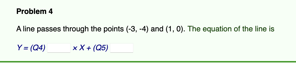 Solved Problem 4A line passes through the points (-3,-4) | Chegg.com