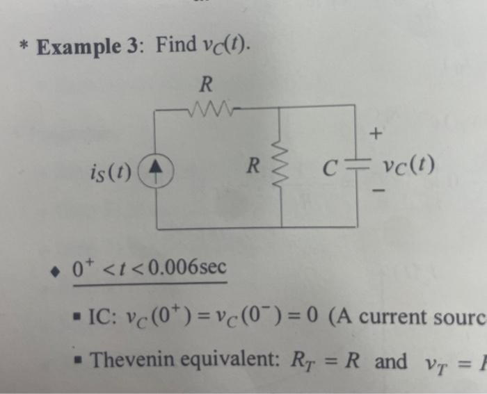 Solved * Example 3: Find vC(t) 0+ | Chegg.com