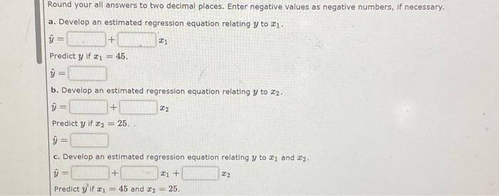 Solved Consider the tollowing data tor a dependent variable | Chegg.com