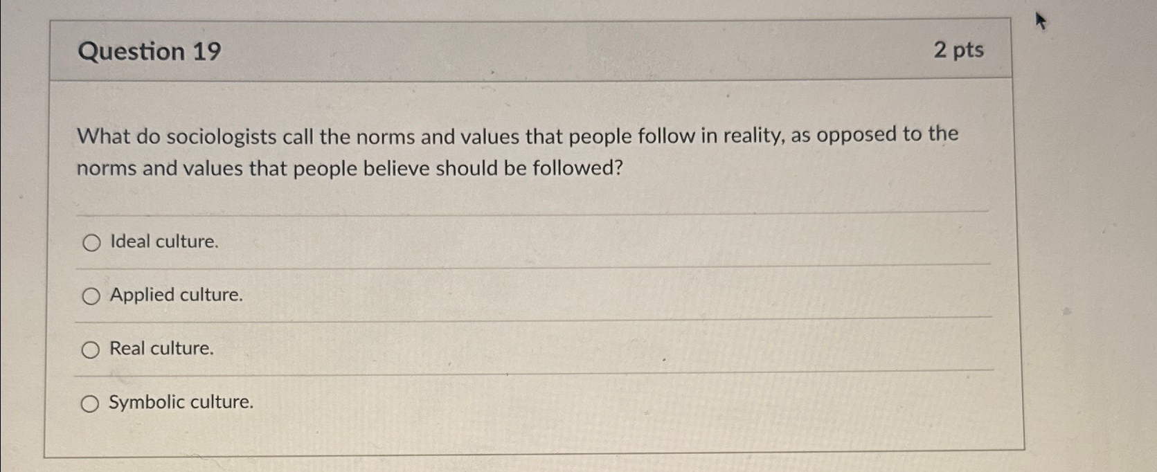 Solved Question 192ptsWhat do sociologists call the norms | Chegg.com