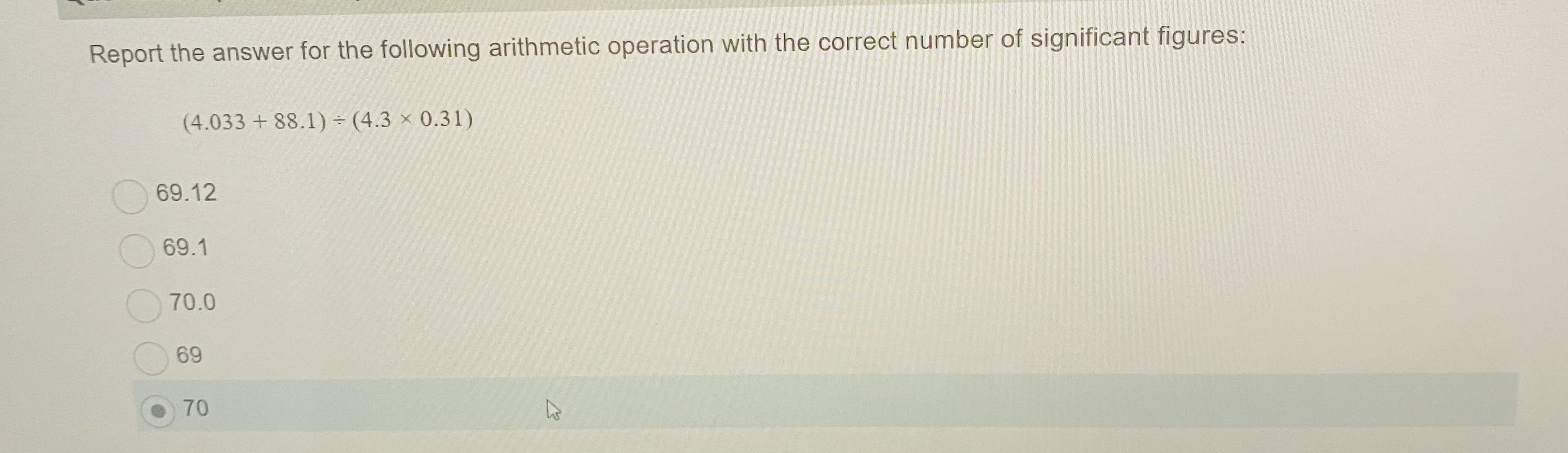 Solved Report the answer for the following arithmetic | Chegg.com