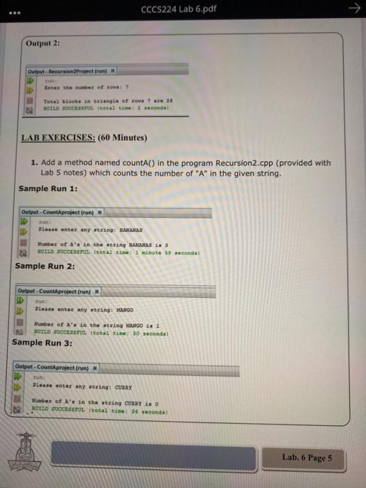 Solved CCC5224 Lab 6.pdf ee Statement Purpose: Purpose of | Chegg.com