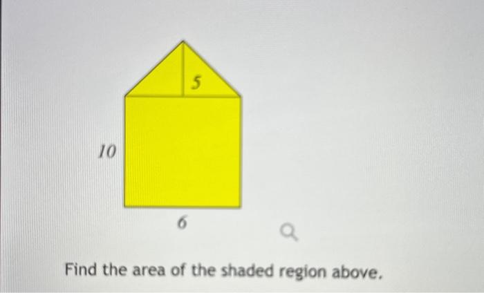 Solved Find the area of the shaded region above. | Chegg.com