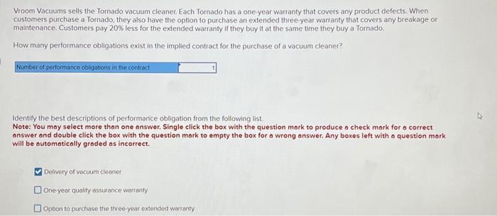 Solved Vroom Vacuums sells the Tornado vacuum cleaner. Each | Chegg.com