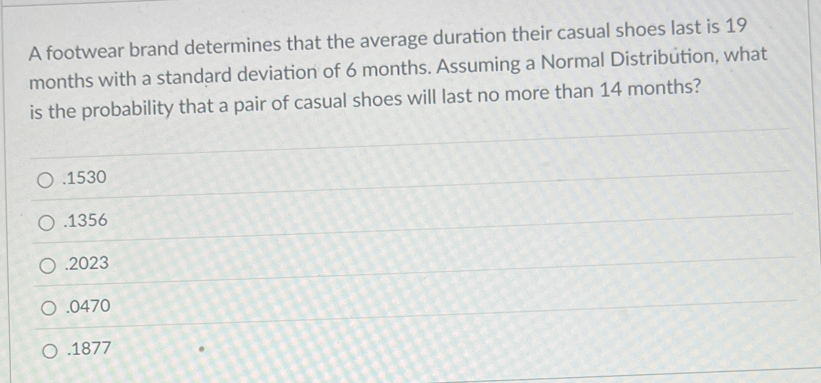 Solved A footwear brand determines that the average duration | Chegg.com