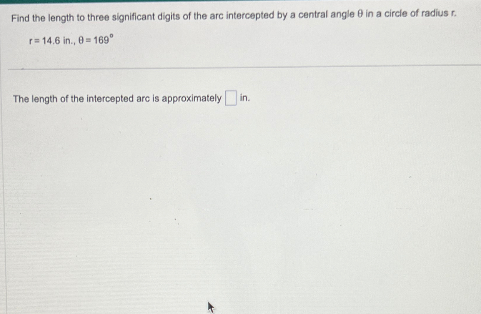 Solved Find the length to three significant digits of the | Chegg.com