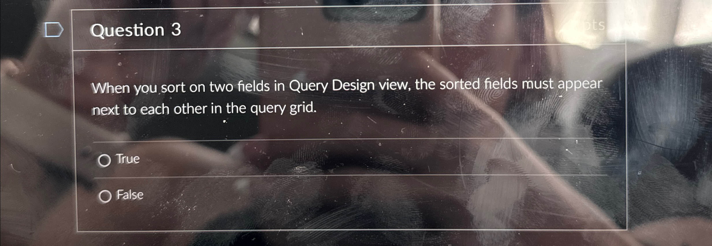 Solved Question 3When you sort on two fields in Query Design | Chegg.com