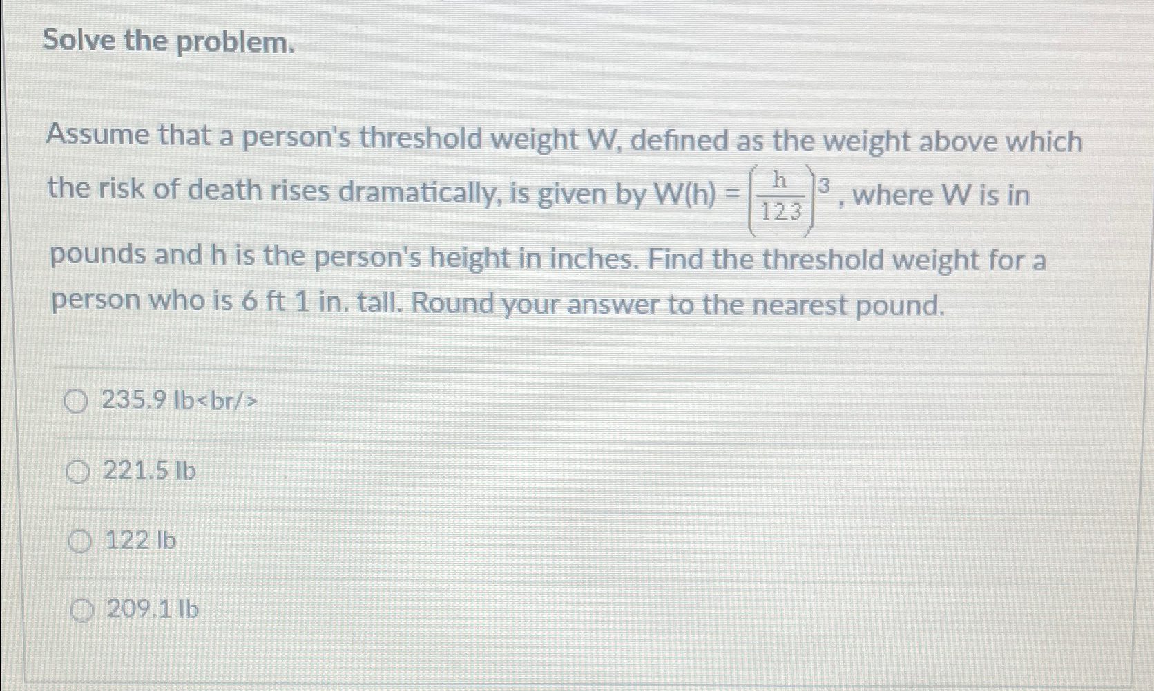 Solve the problem.Assume that a person's threshold | Chegg.com